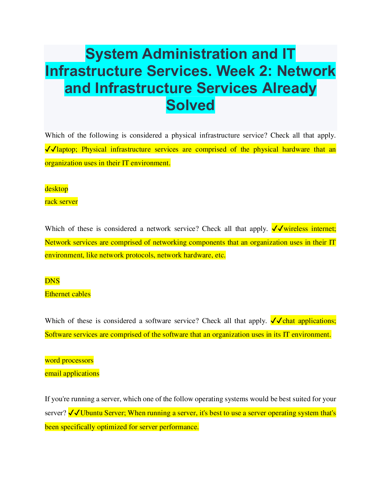 System Administration and IT Infrastructure Services. Week 2: Network ...