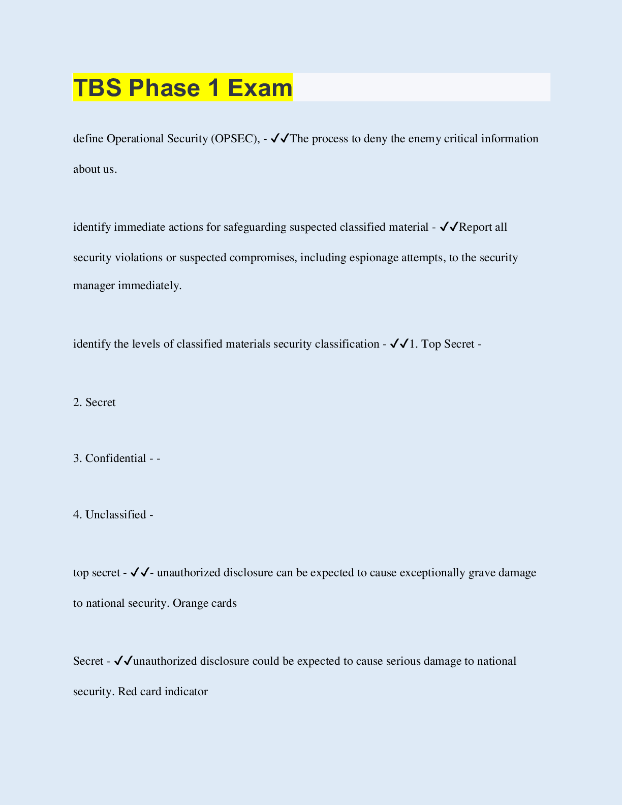 TBS Phase 1 Exam – Scholarfriends - Scholarfriends