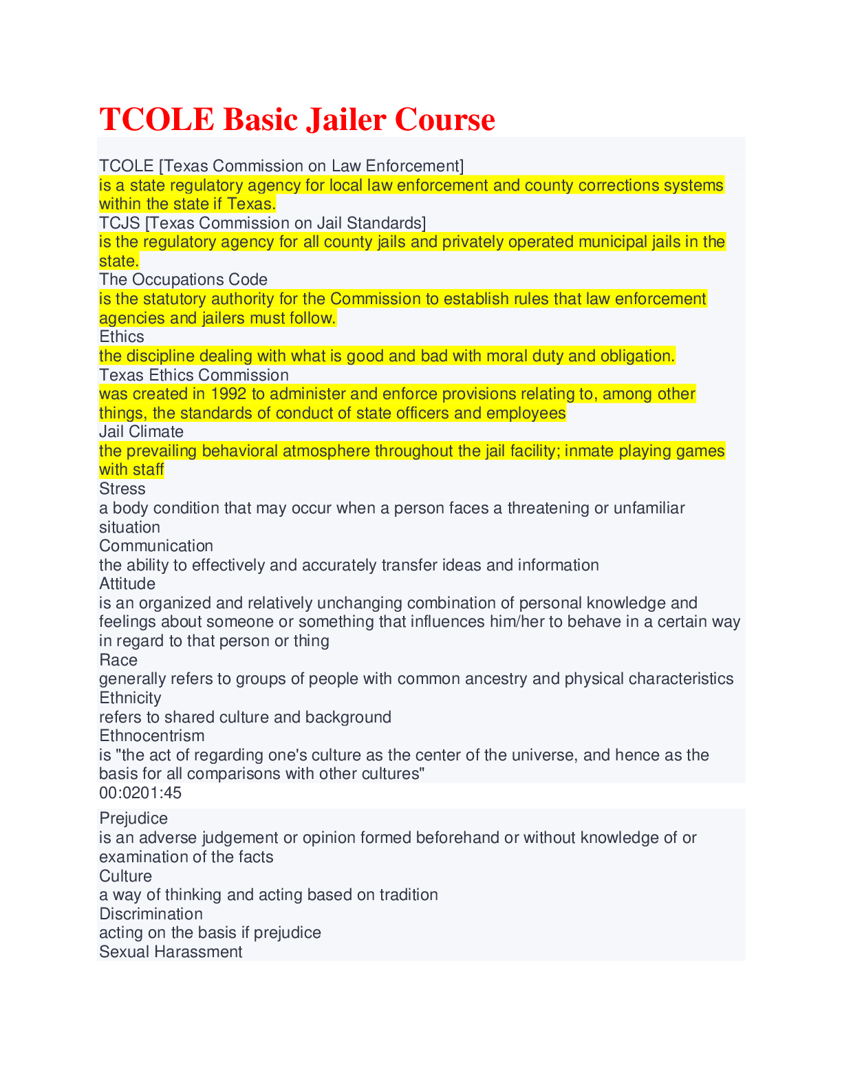 TCOLE Basic Jailer Course Questions with Verified Answers - Scholarfriends