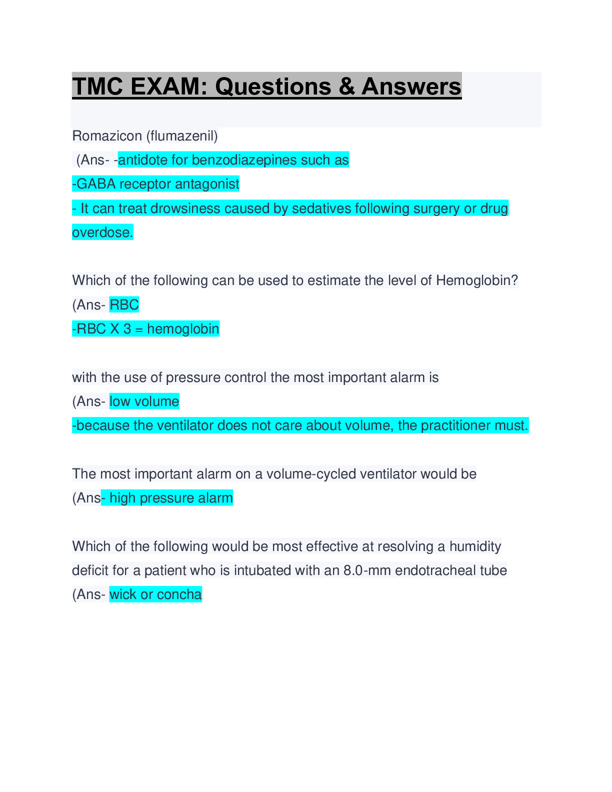 TMC EXAM: Questions & Answers: Updated A+ Guide Solution ...