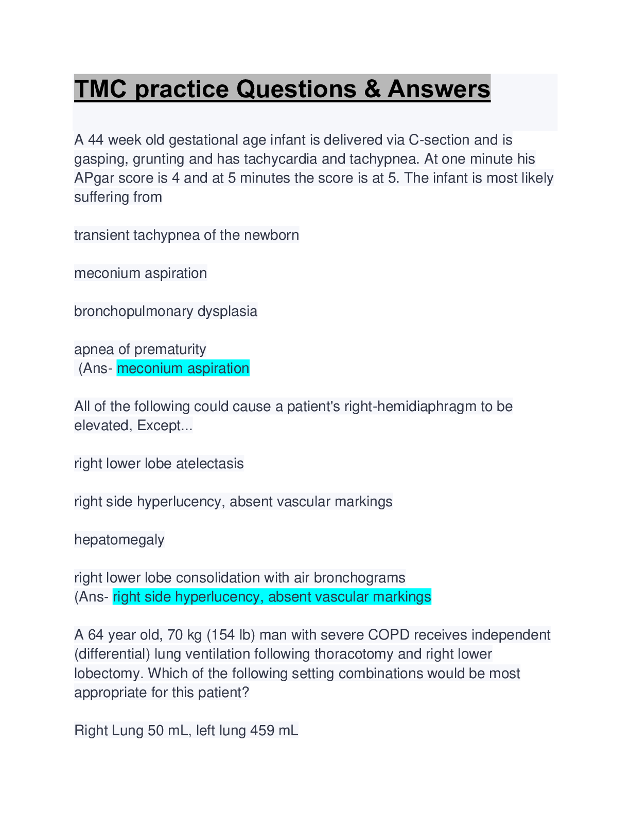 TMC practice Questions & Answers: Guaranteed A+ Score Guide: Latest ...