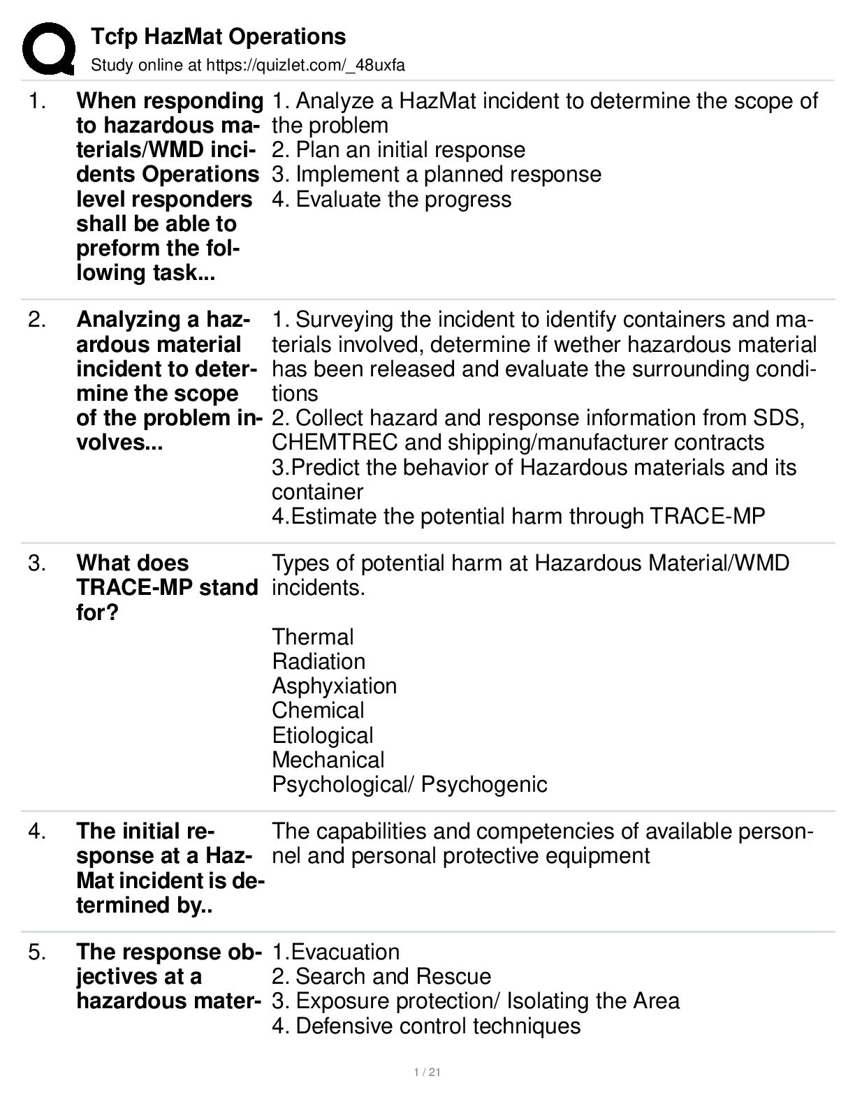 Tcfp HazMat; Operations Questions And Answers 2022( Latest Update ...