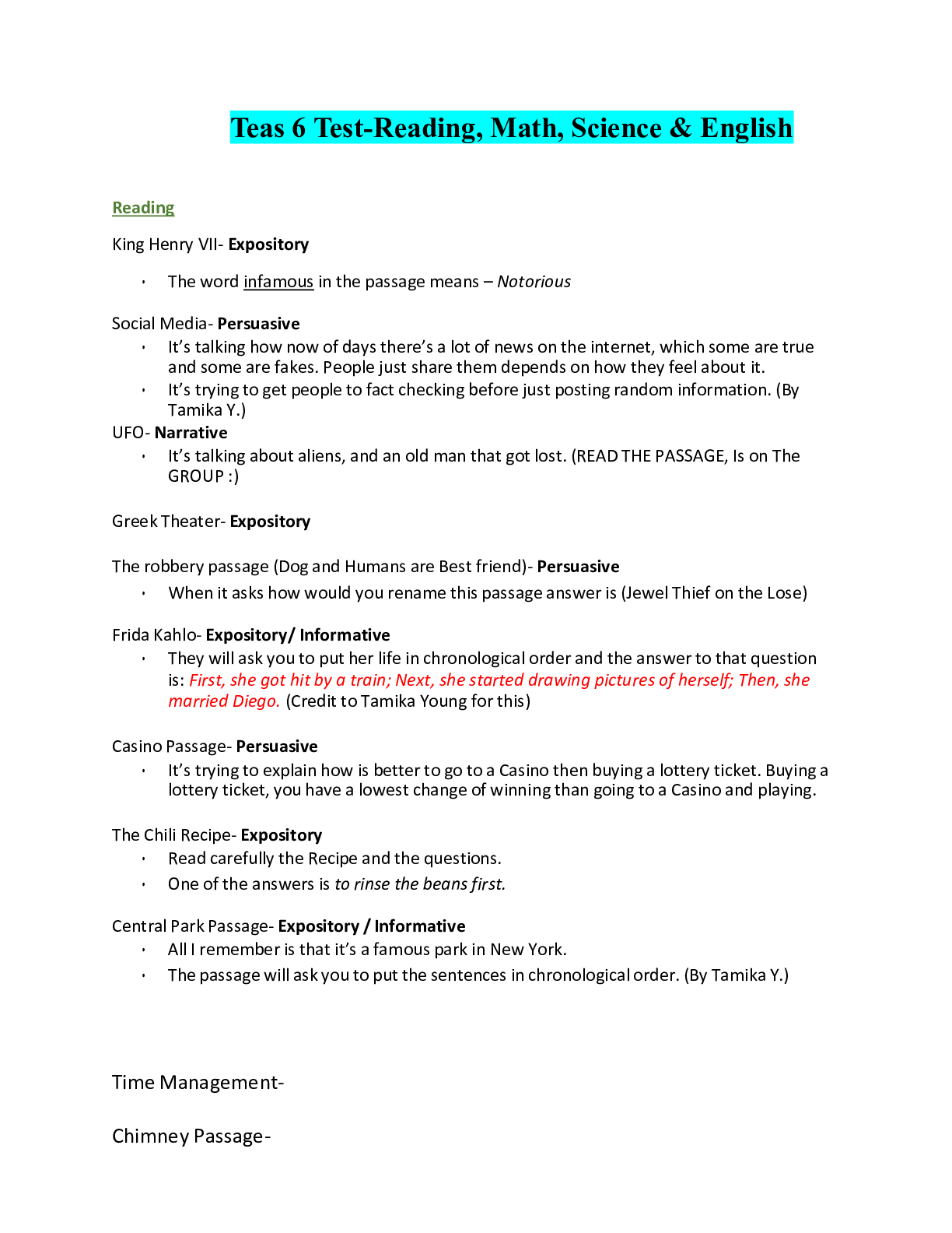 Teas 6 Test-Reading, Math, Science & English - Complete Solution ...