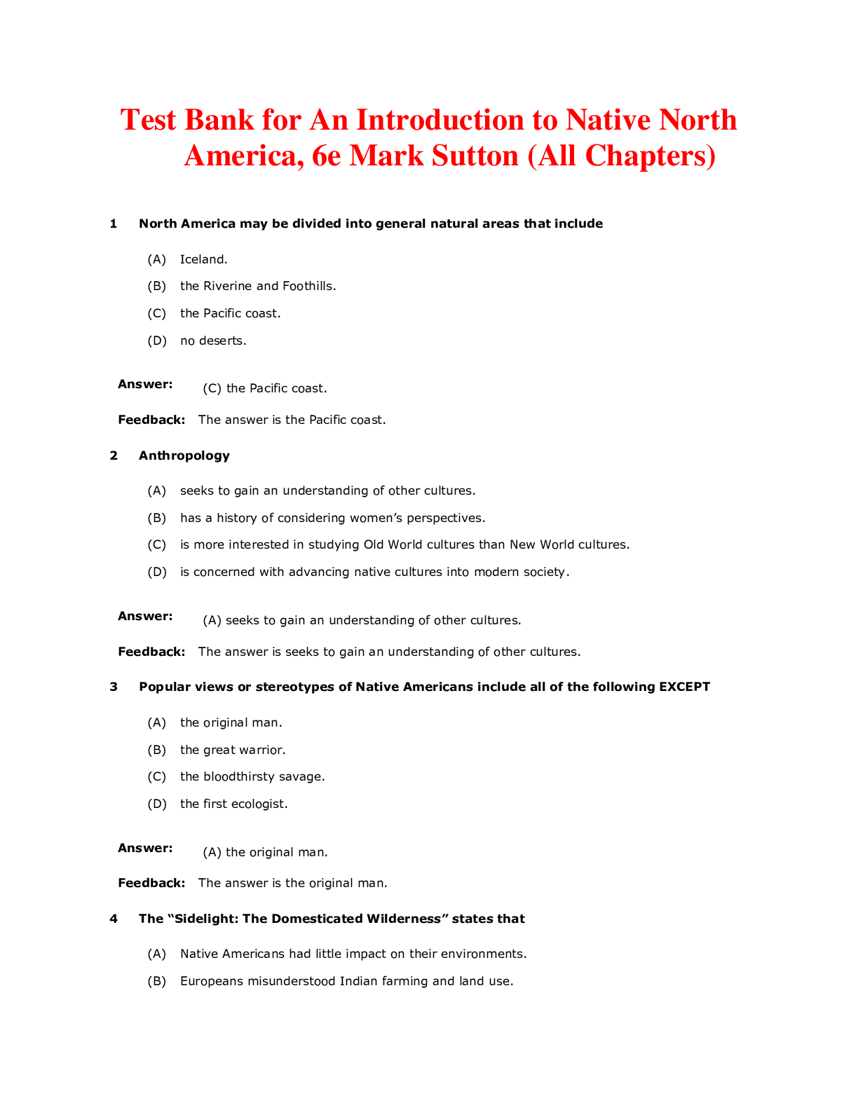 An Introduction to Native North America 6th Edition By Mark Sutton ...