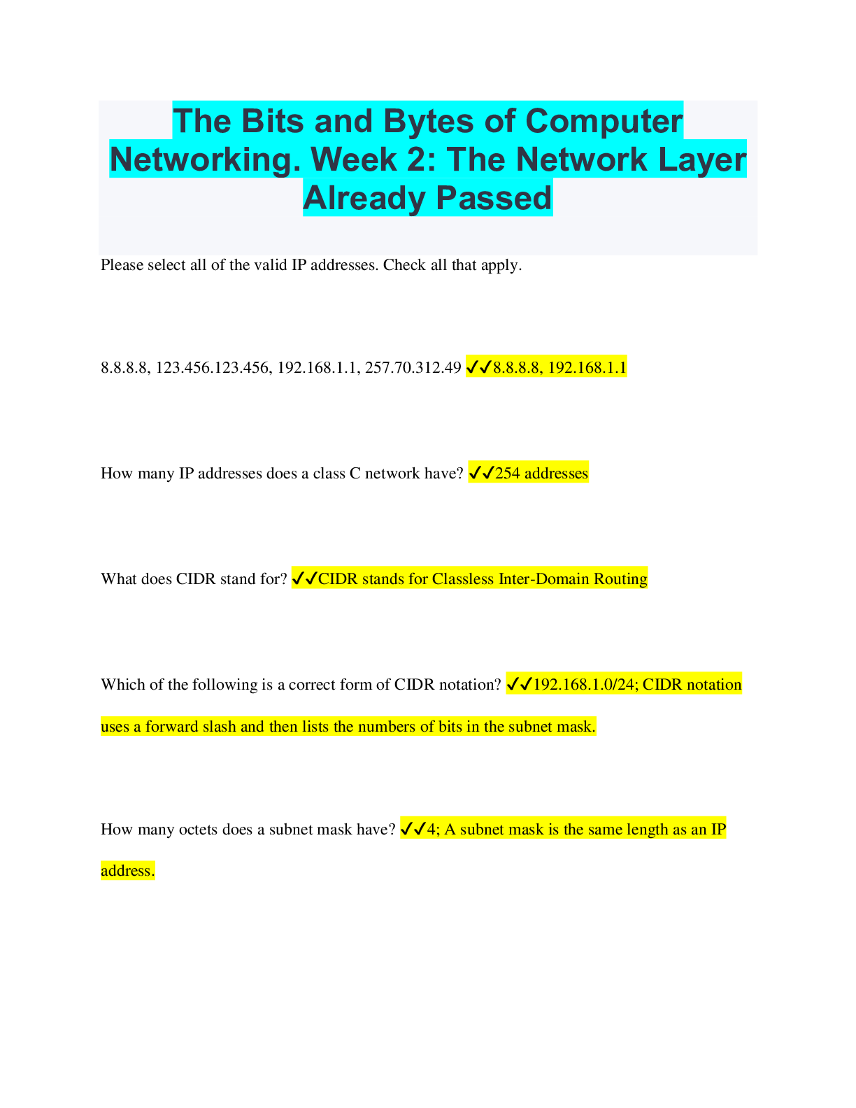 The Bits and Bytes of Computer Networking. Week 2: The Network Layer ...