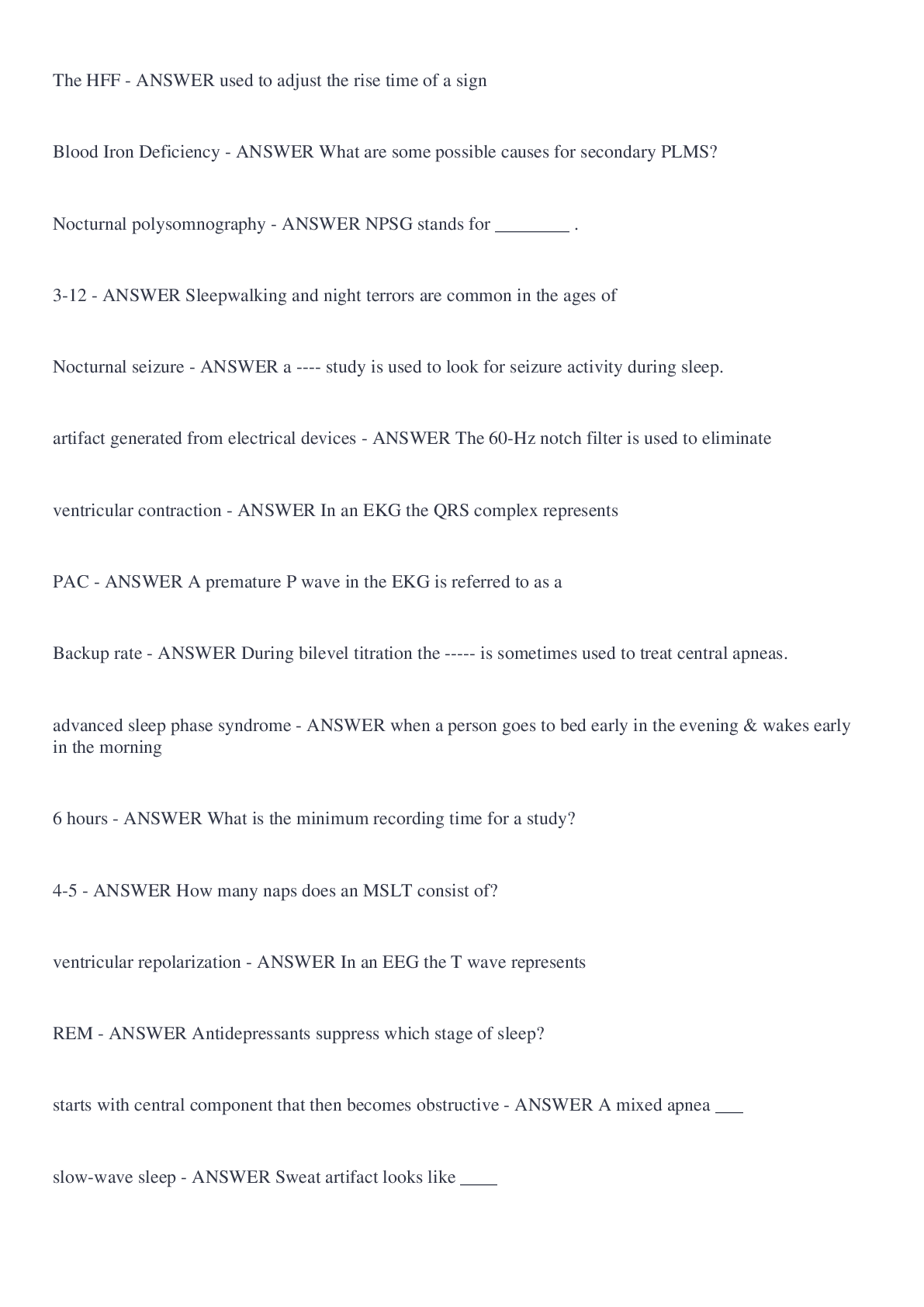 RPSGT Exam practice questions and Answers 2022 - Scholarfriends