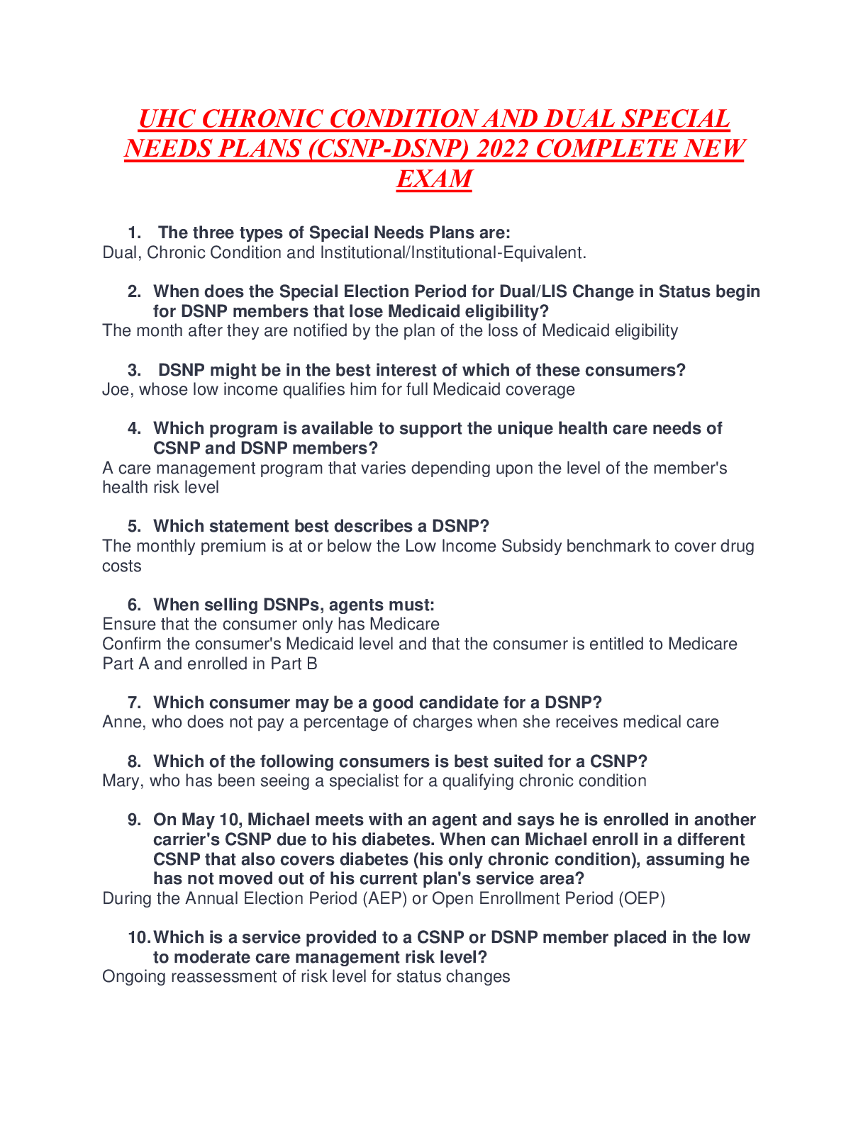 UHC CHRONIC CONDITION AND DUAL SPECIAL NEEDS PLANS (CSNP-DSNP) COMPLETE ...