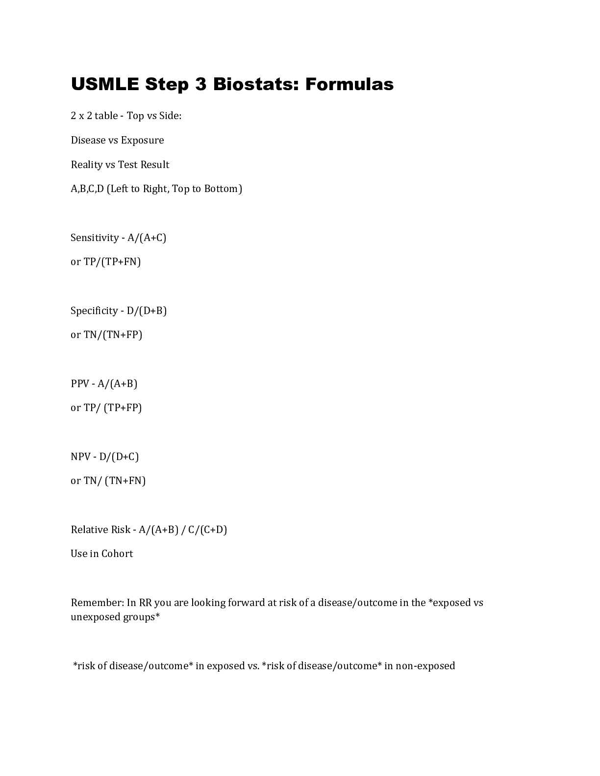 USMLE Step 3 Biostats_ Formulas - Scholarfriends