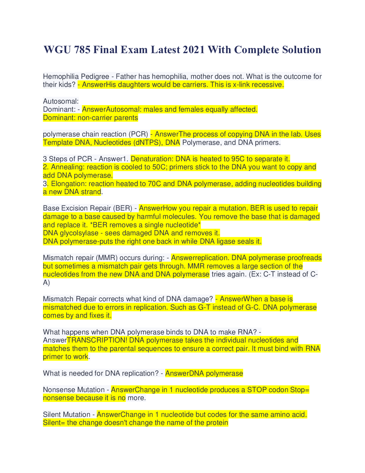 WGU 785 Final Exam Latest 2021 With Complete Solution - Scholarfriends