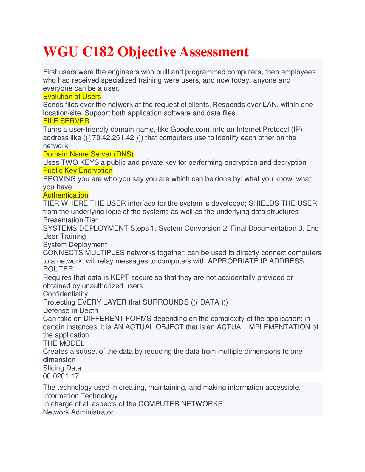 WGU C182 Objective Assessment (Q&A 100% Solved) - Scholarfriends