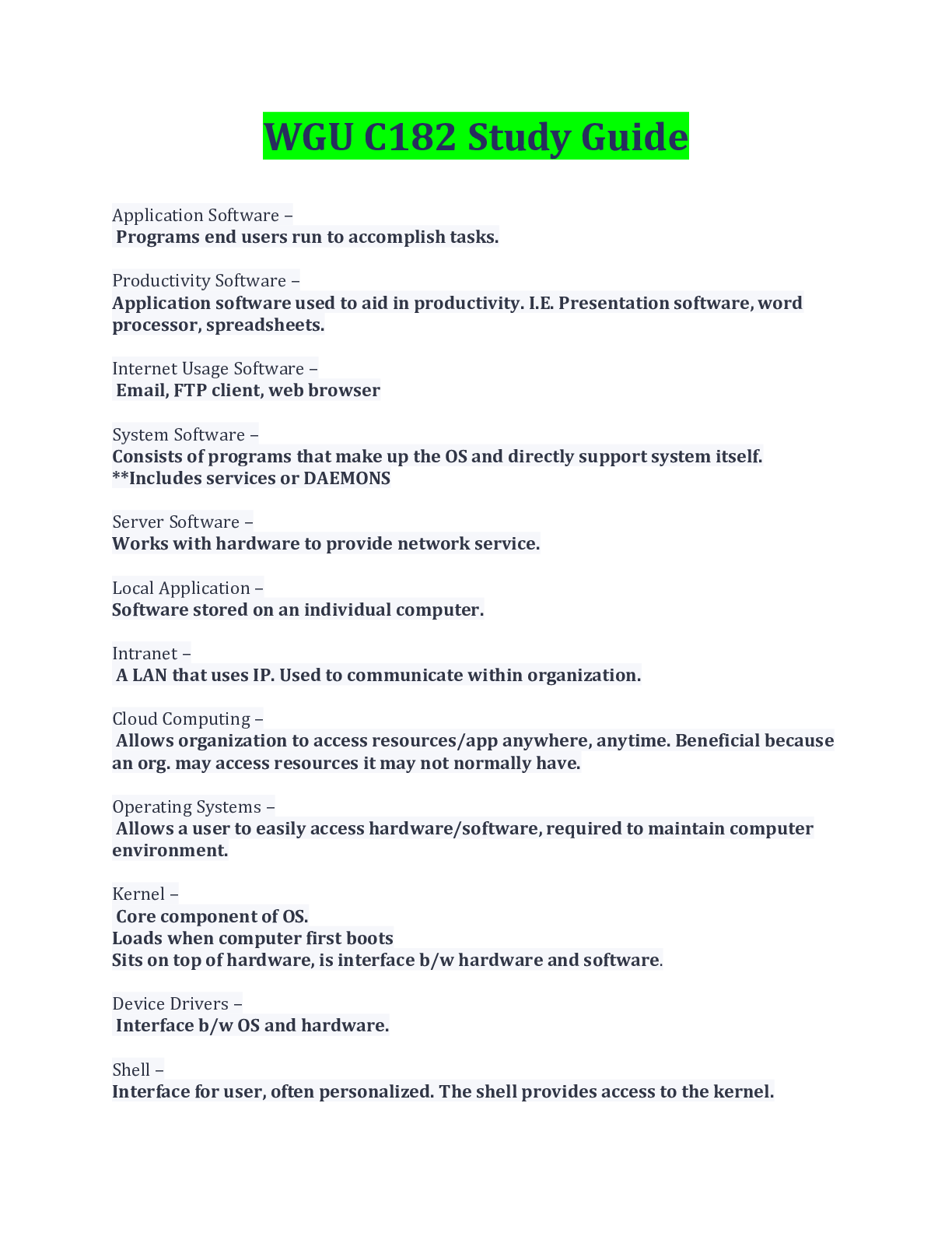 WGU C182 Possible Terms and Explanations 2022/2023 - Scholarfriends