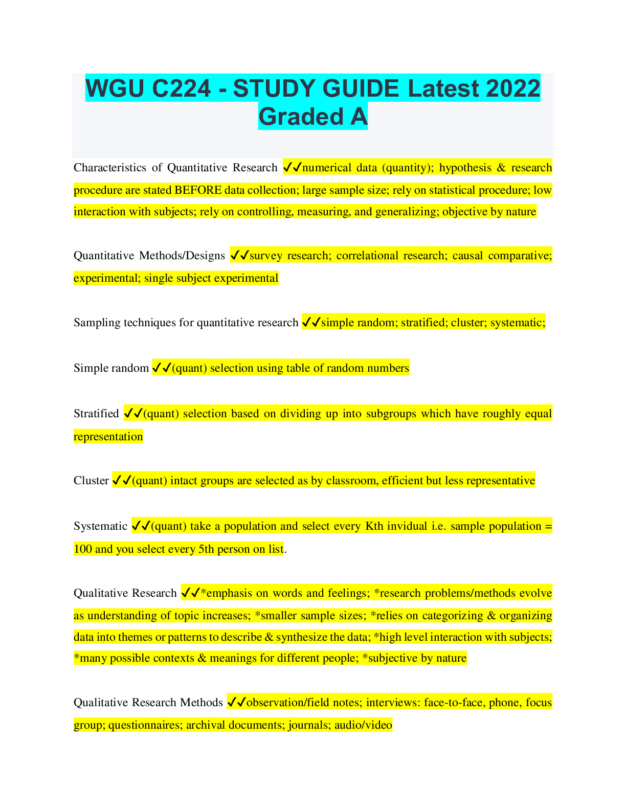 WGU C224 | STUDY GUIDE_ Questions & Answers – Scholarfriends ...