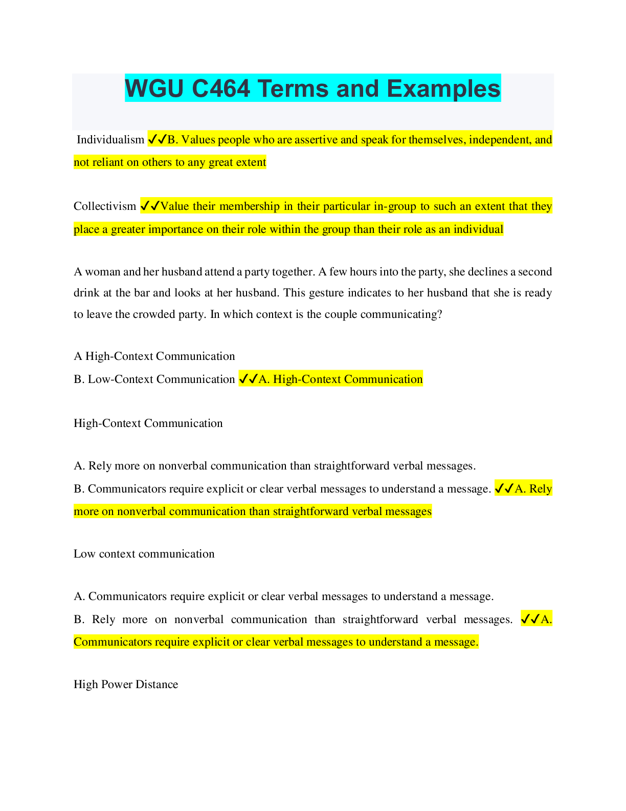 WGU C464 Terms and Examples - Scholarfriends