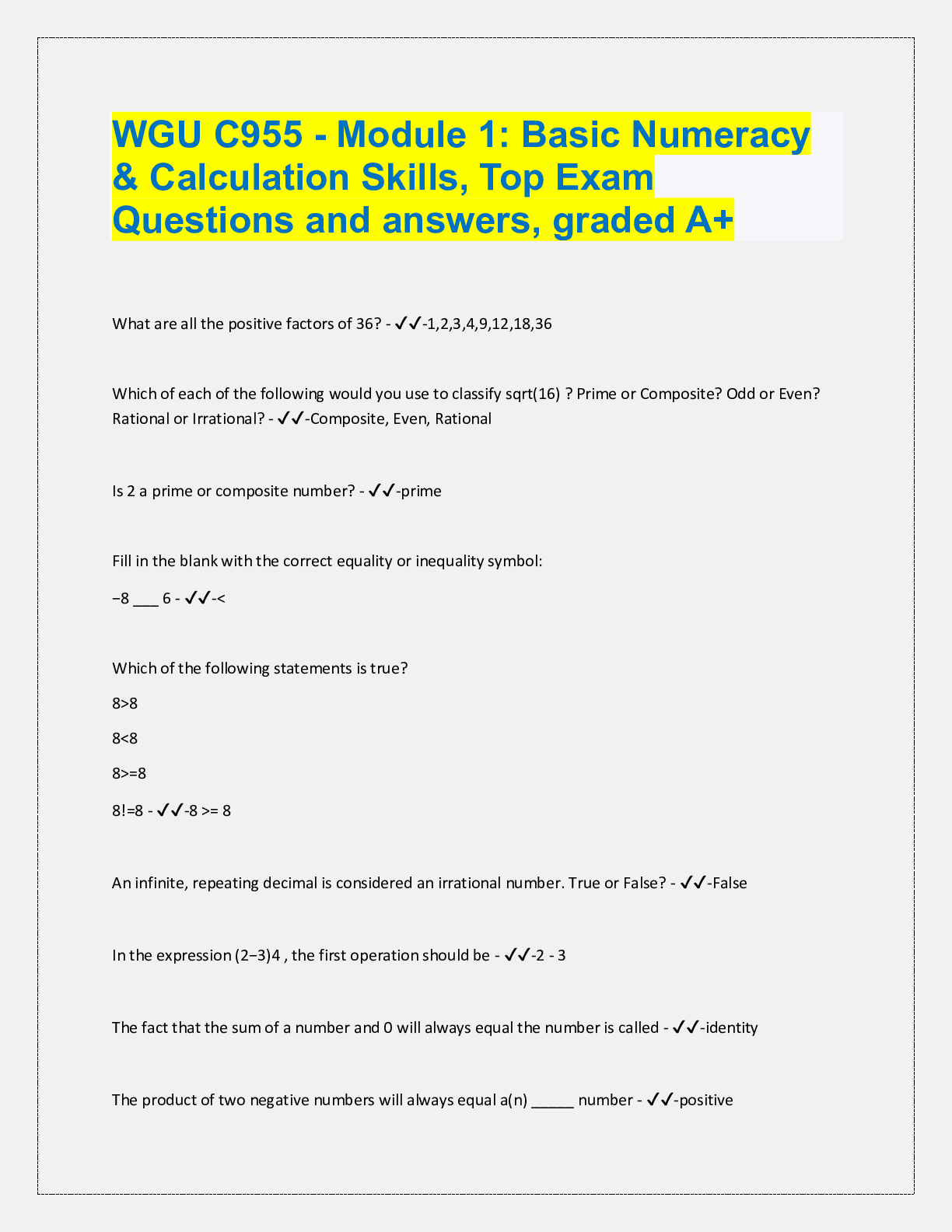 WGU C952 COMPUTER SCIENCE 2022(QUESTIONS AND ANSWER) - Scholarfriends