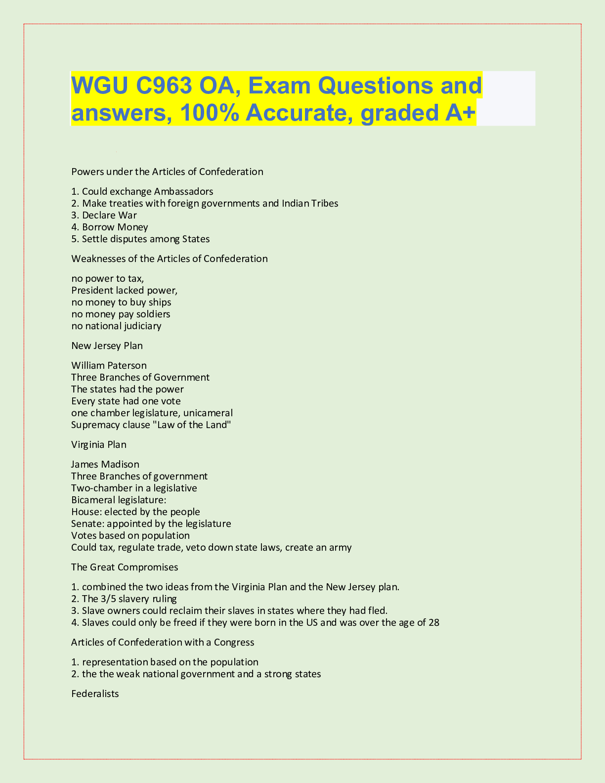 WGU C963 OA | Complete Solutions for your Exam | Latest 2023/2024 ...