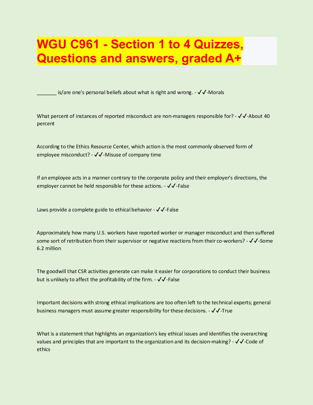 WGU C963 - Objective Assessment Questions And Answers 2022/2023 ...