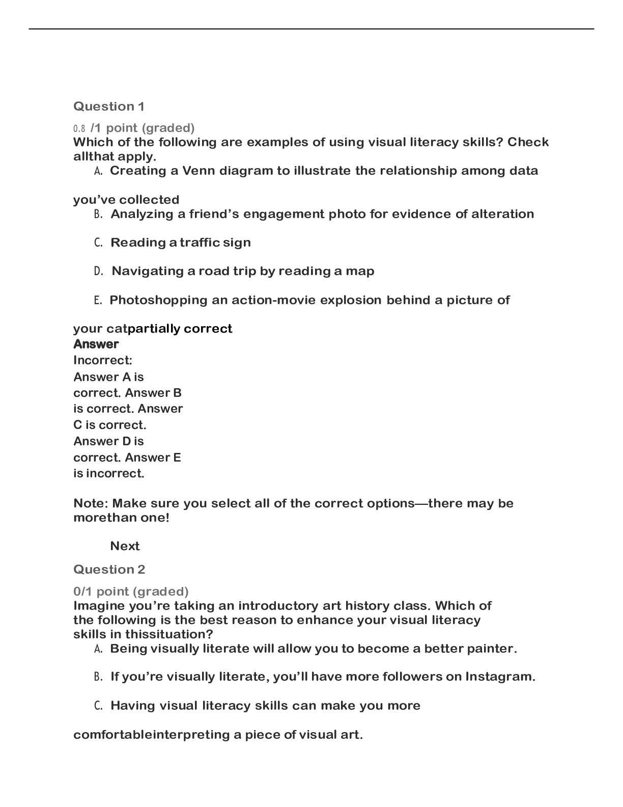 Week 5 Introduction to Visual Literacy Quiz - Scholarfriends