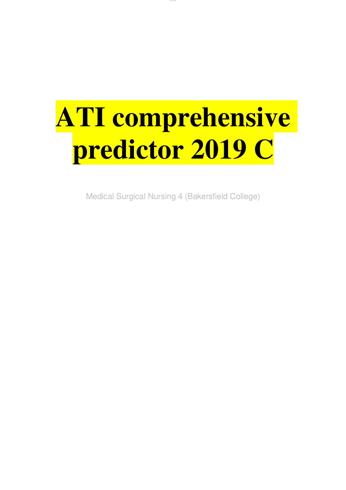 ATI Comp Predictor A 2021 - Scholarfriends