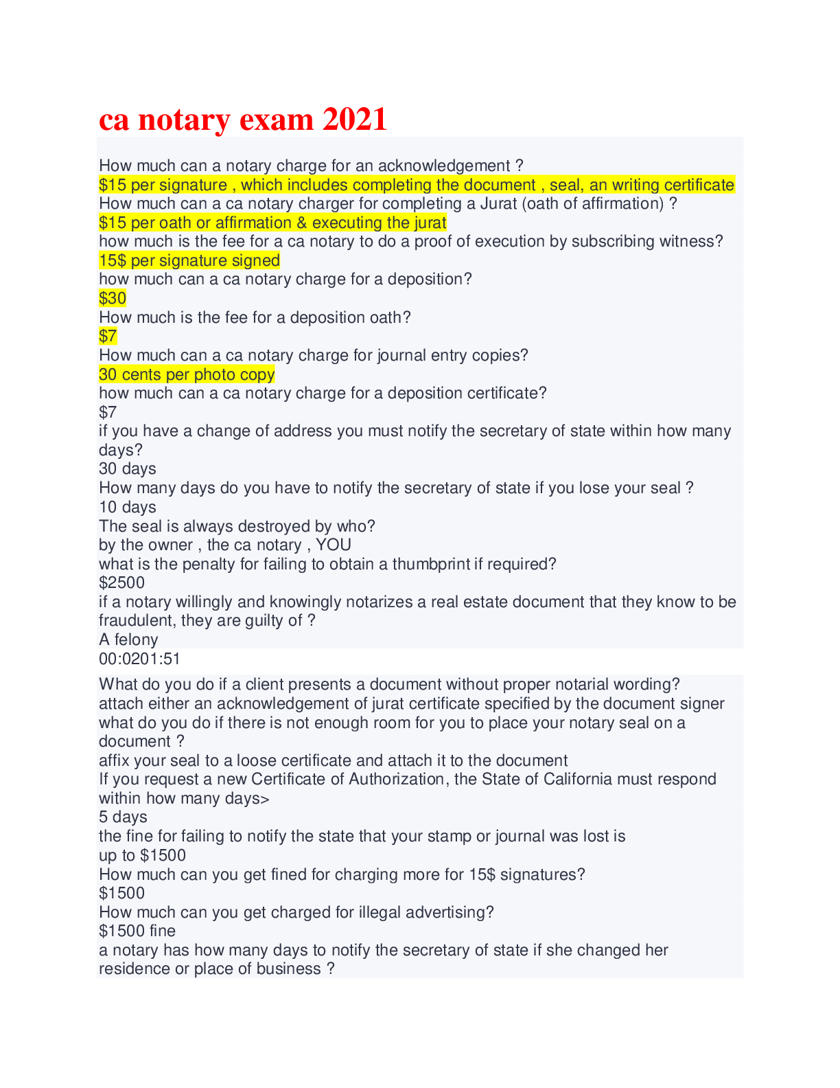 California notary exam 2021 with Questions and Answers – Scholarfriends ...