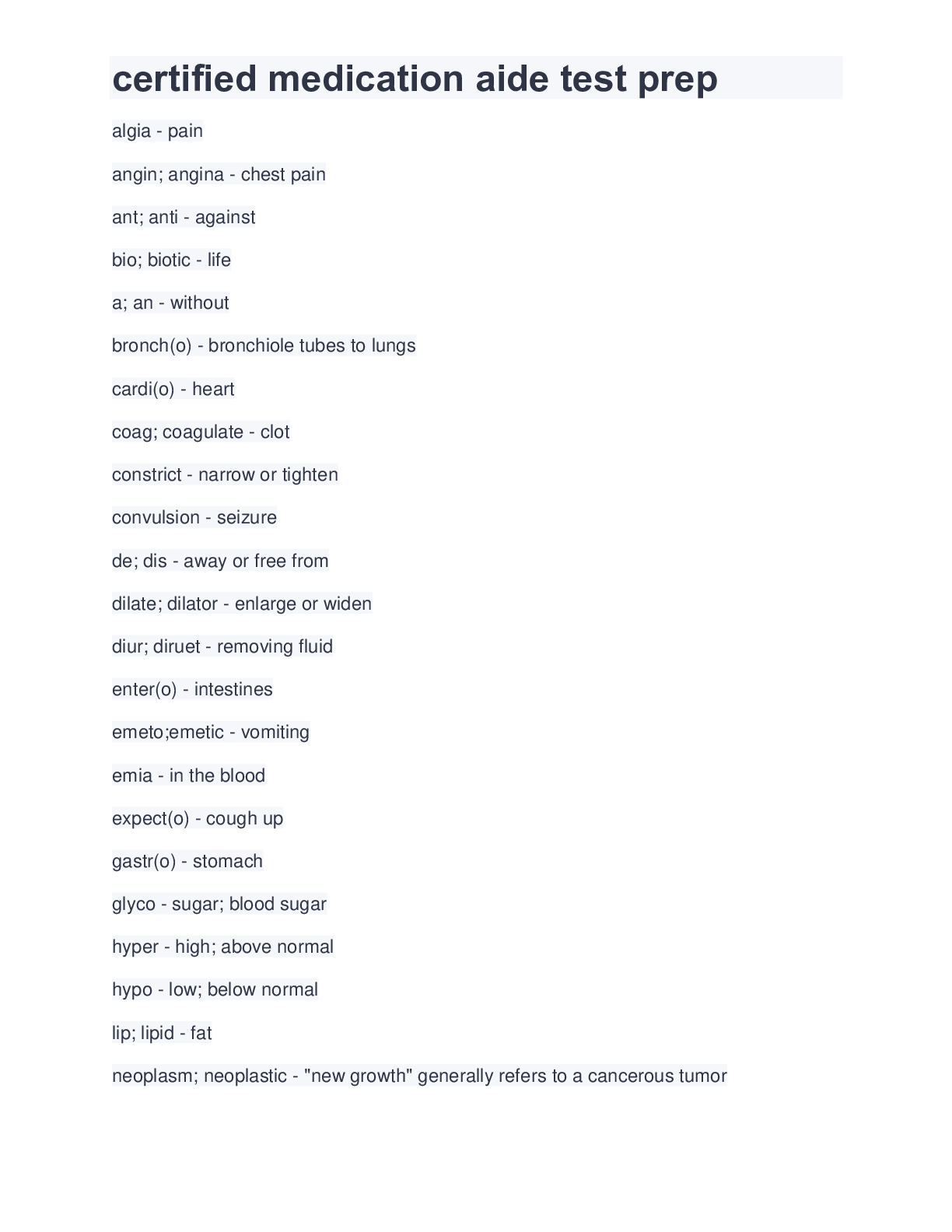 certified medication aide test - Scholarfriends