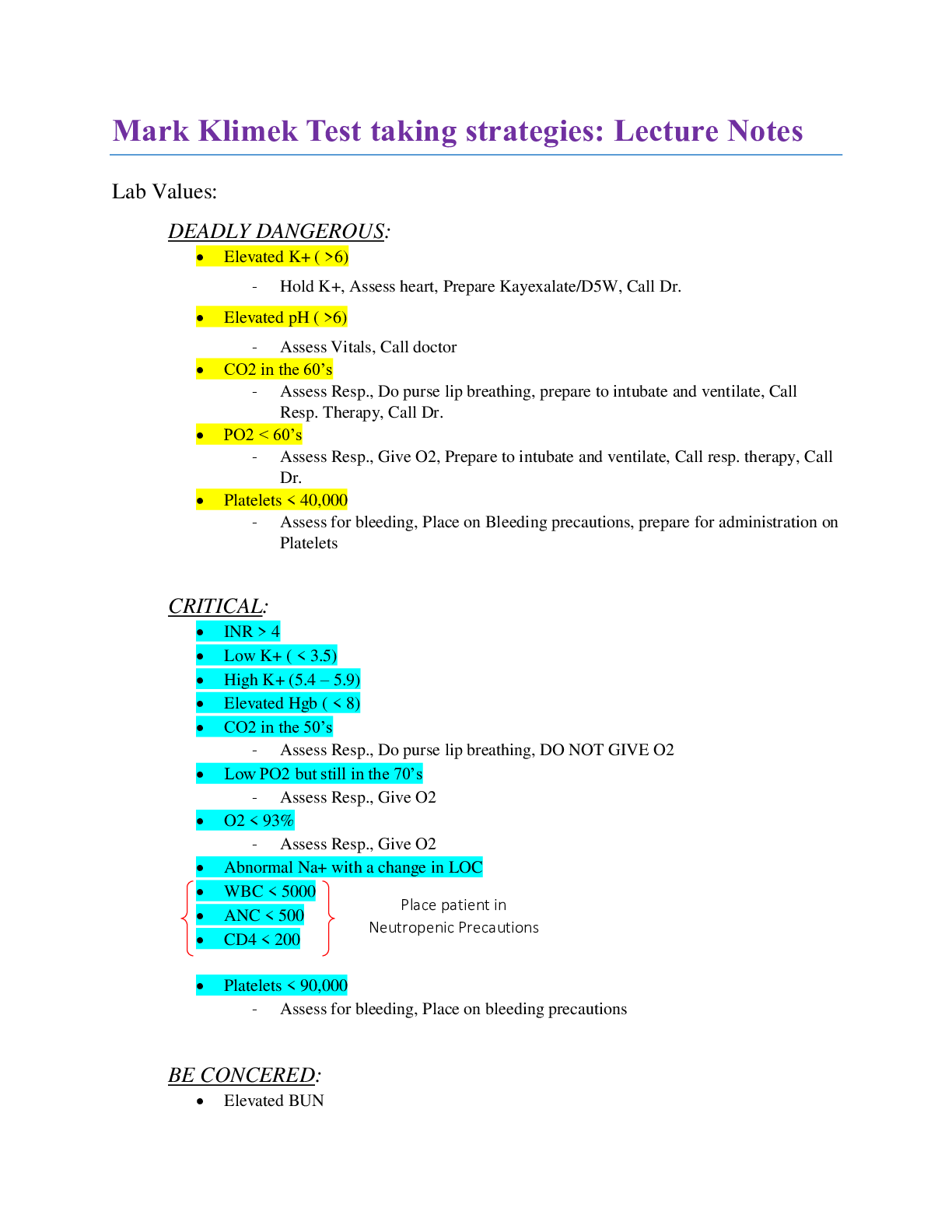 Mark Klimek Test taking strategies. Best Lecture Notes. | ScholarFriends