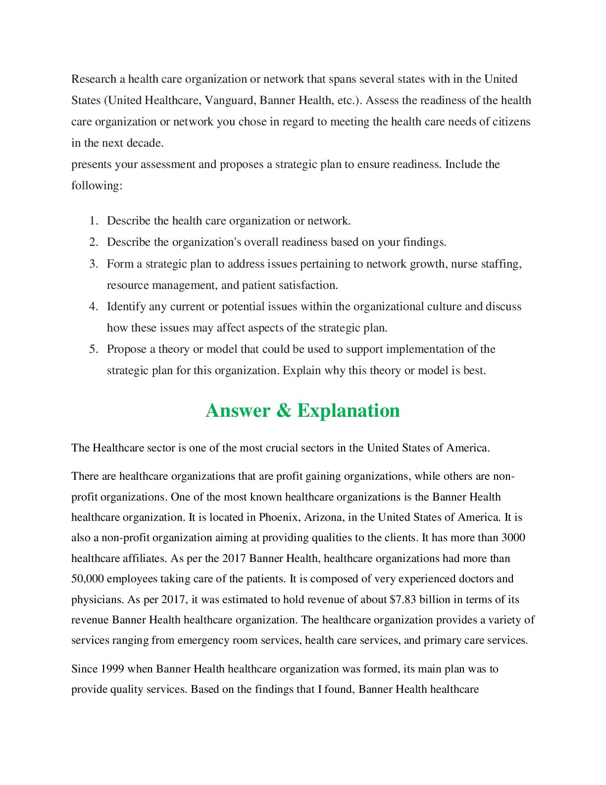 health care organization - Scholarfriends