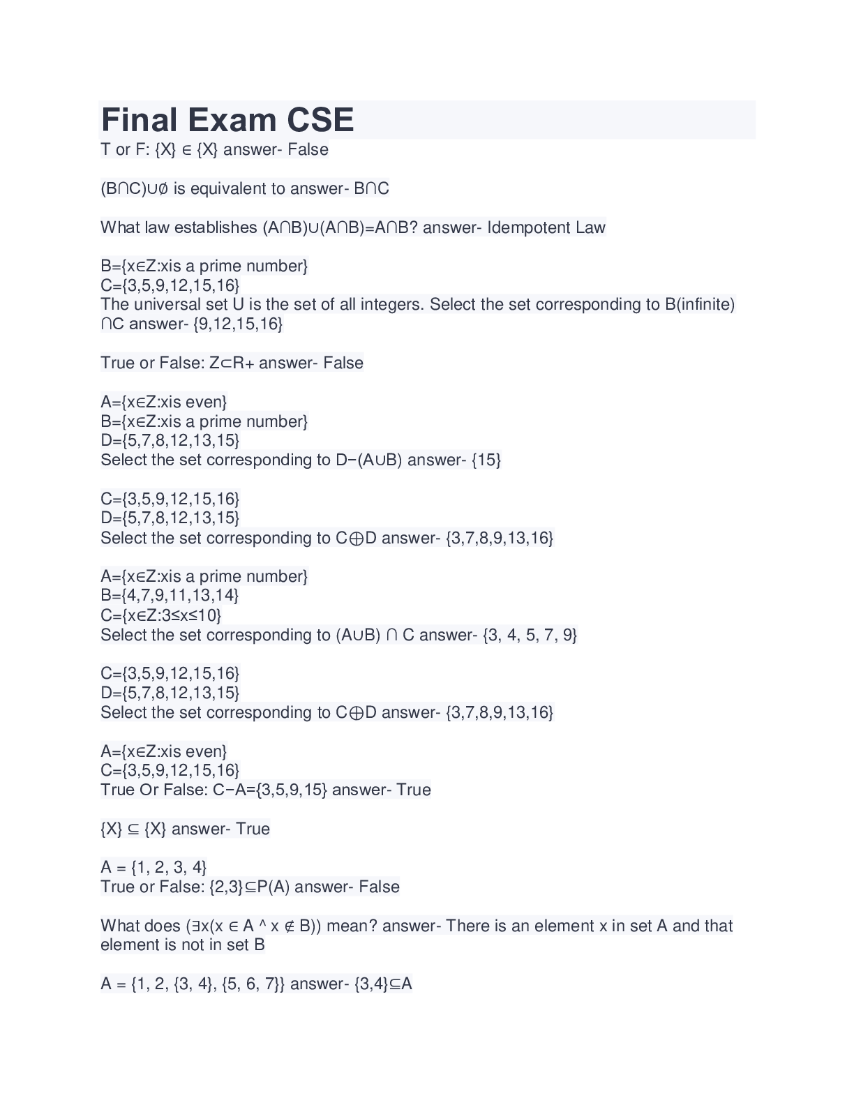 Final Exam CSE - Scholarfriends