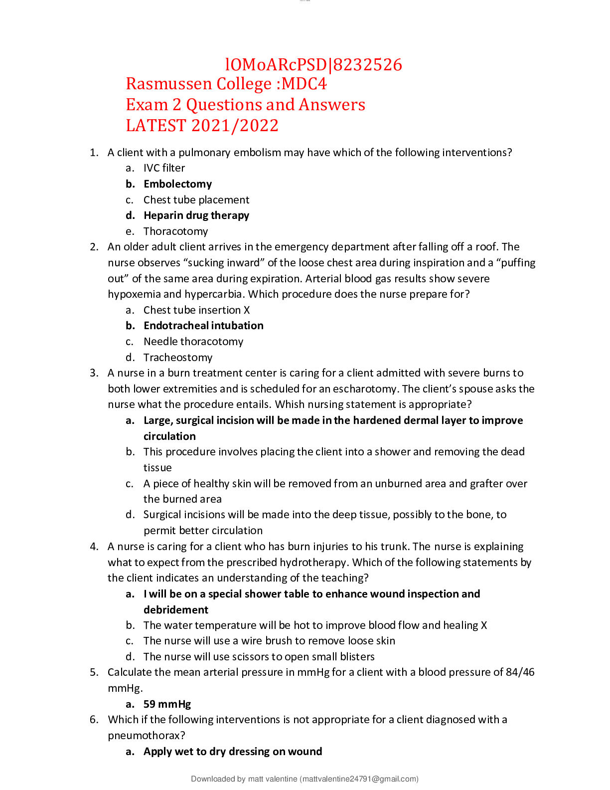 Rasmussen College :MDC4 Exam 2 Questions and Answers LATEST 2021/2022 ...