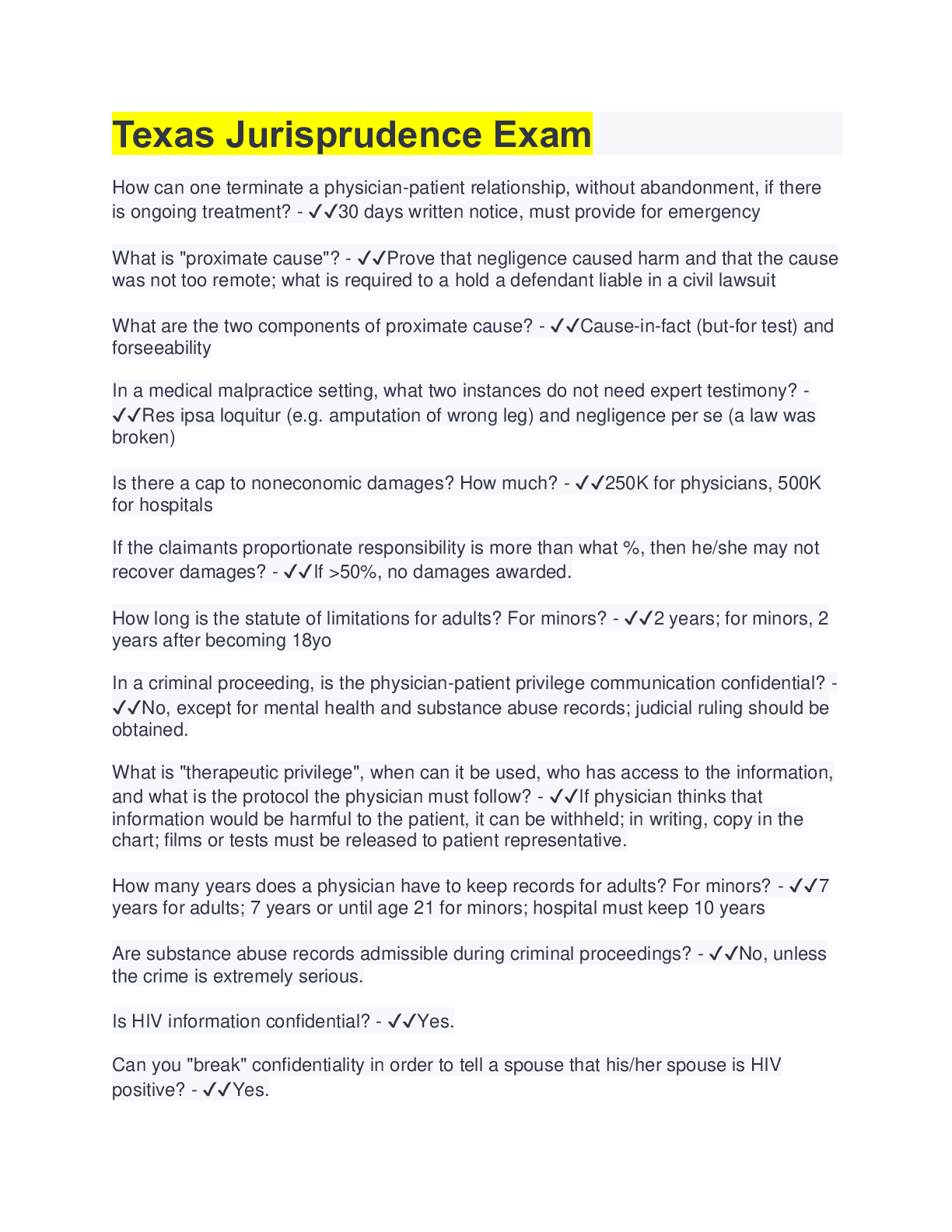 Texas Jurisprudence Exam - Scholarfriends