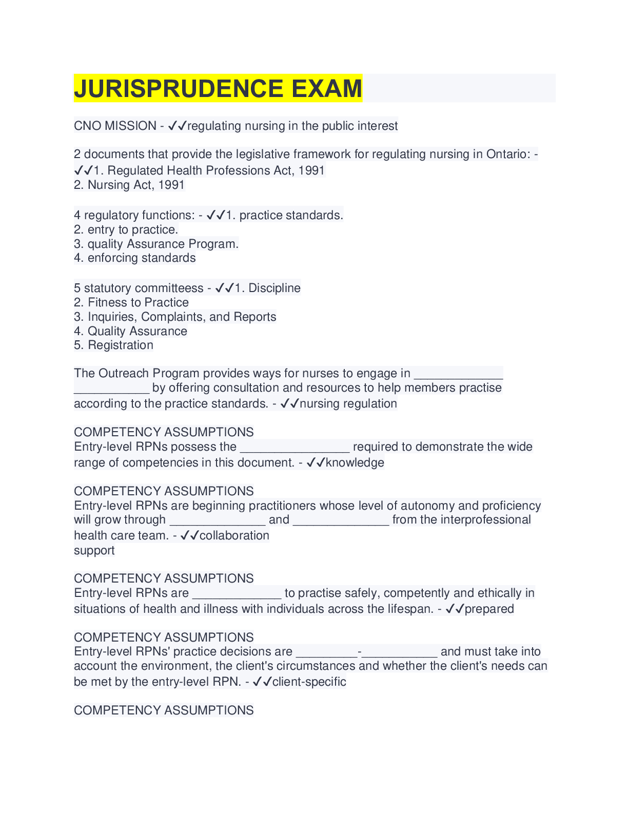 JURISPRUDENCE EXAM - Scholarfriends