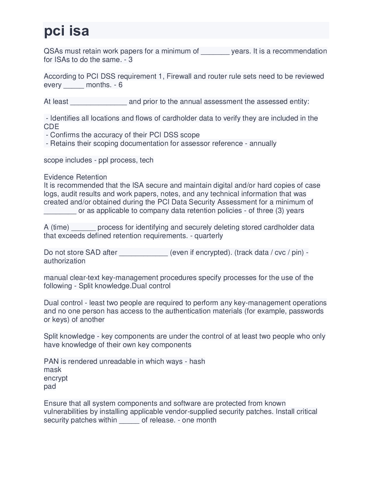 pci isa questions with complete solution - Scholarfriends