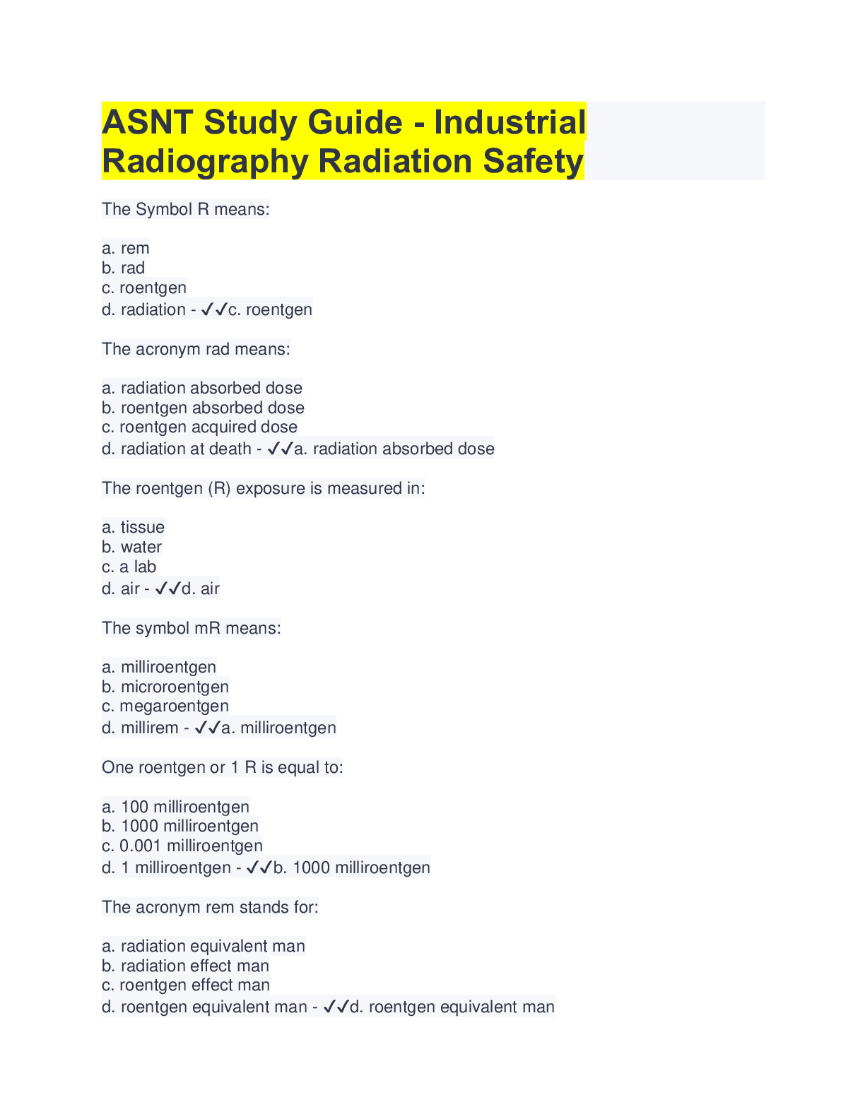 ASNT Study Guide 2022 - Industrial Radiography Radiation Safety| with ...