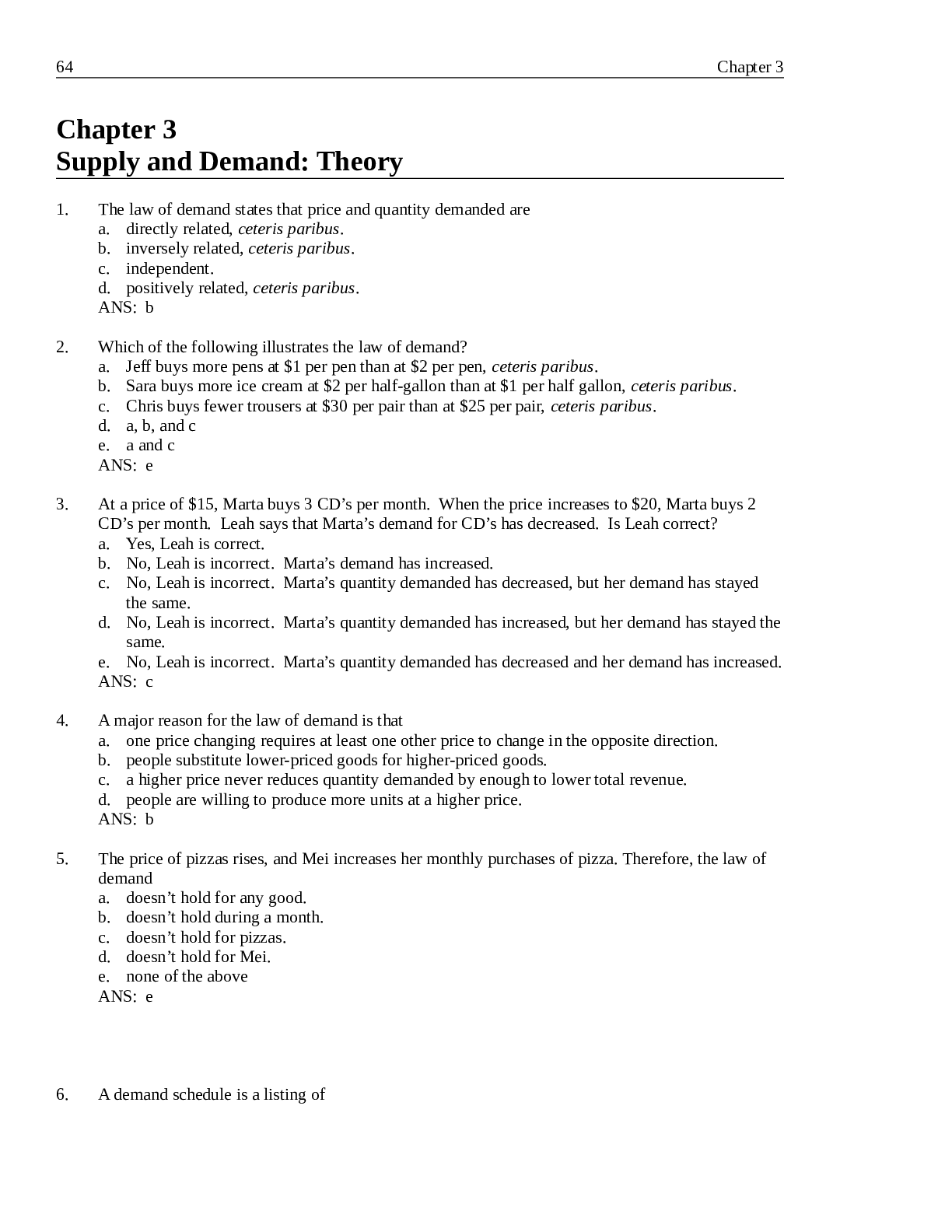 ECON 201. Micro Economics. Chapter 3 Supply and Demand: Theory ...