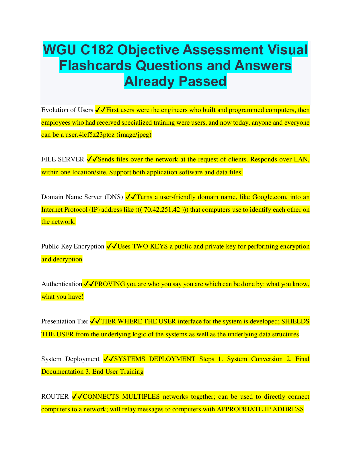 WGU C182 Objective Assessment Visual Flashcards Questions and Answers ...