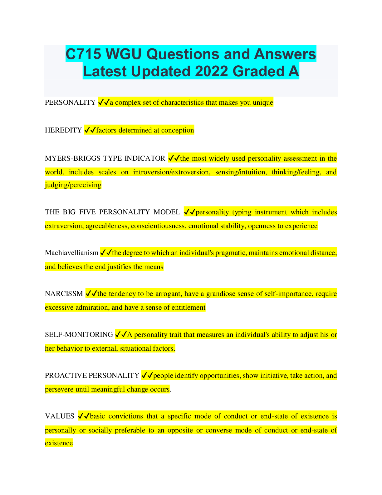 C715 WGU Questions and Answers Latest Updated 2022 Graded A ...